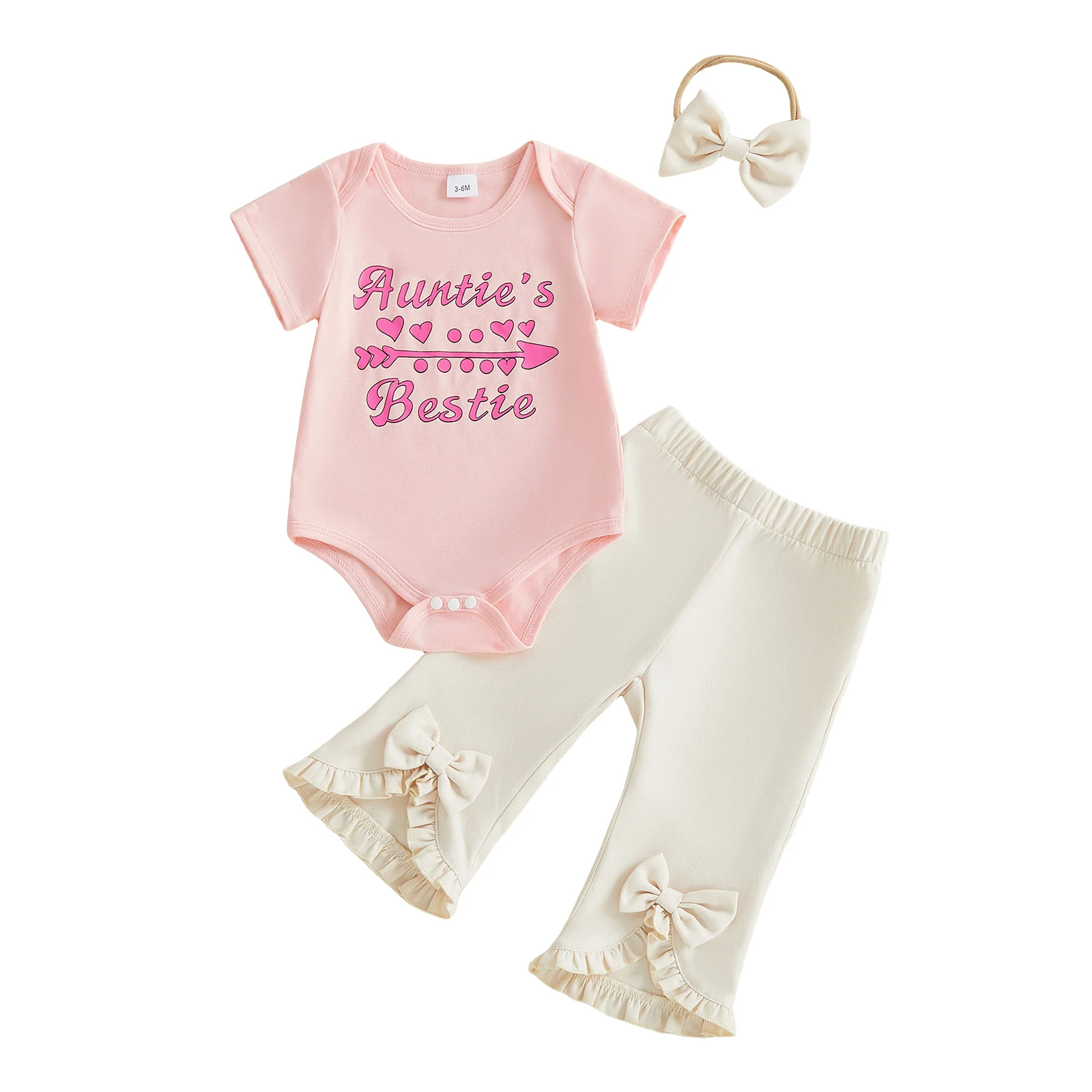 Toddler Baby Girl 3Pcs Outfits Fashion Letter Print Short Sleeve Romper ...