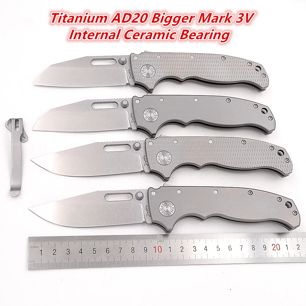 JUFULE 2023 Big Ad20 Shark Ceramic Bearing Titanium Handle D2 Mark 3V ...