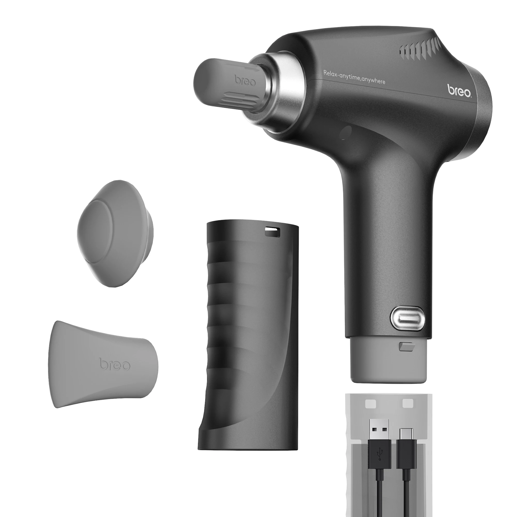 Breo 심부 조직 전문 근육 마사지기, 통증 완화, 신체 이완, 어깨 목 다리 회복, 마사지 건 2| | - AliExpress