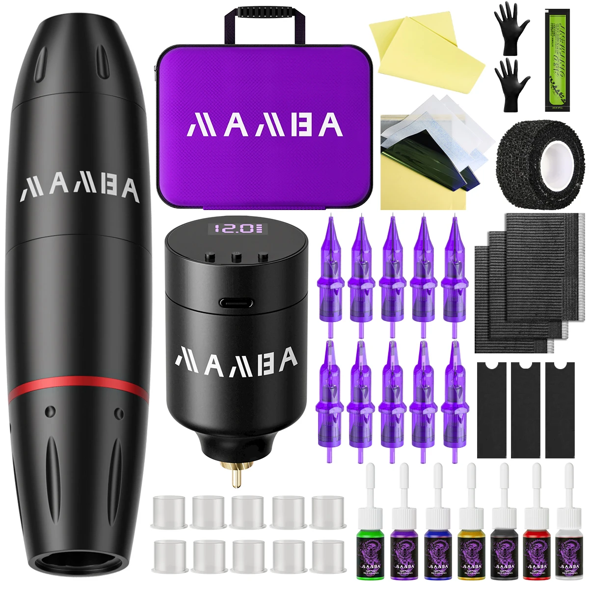 MAMBA-Kit-de-tatuaje-inal-mbrico-Mini-pluma-rotativa-con-bater-a-de ...