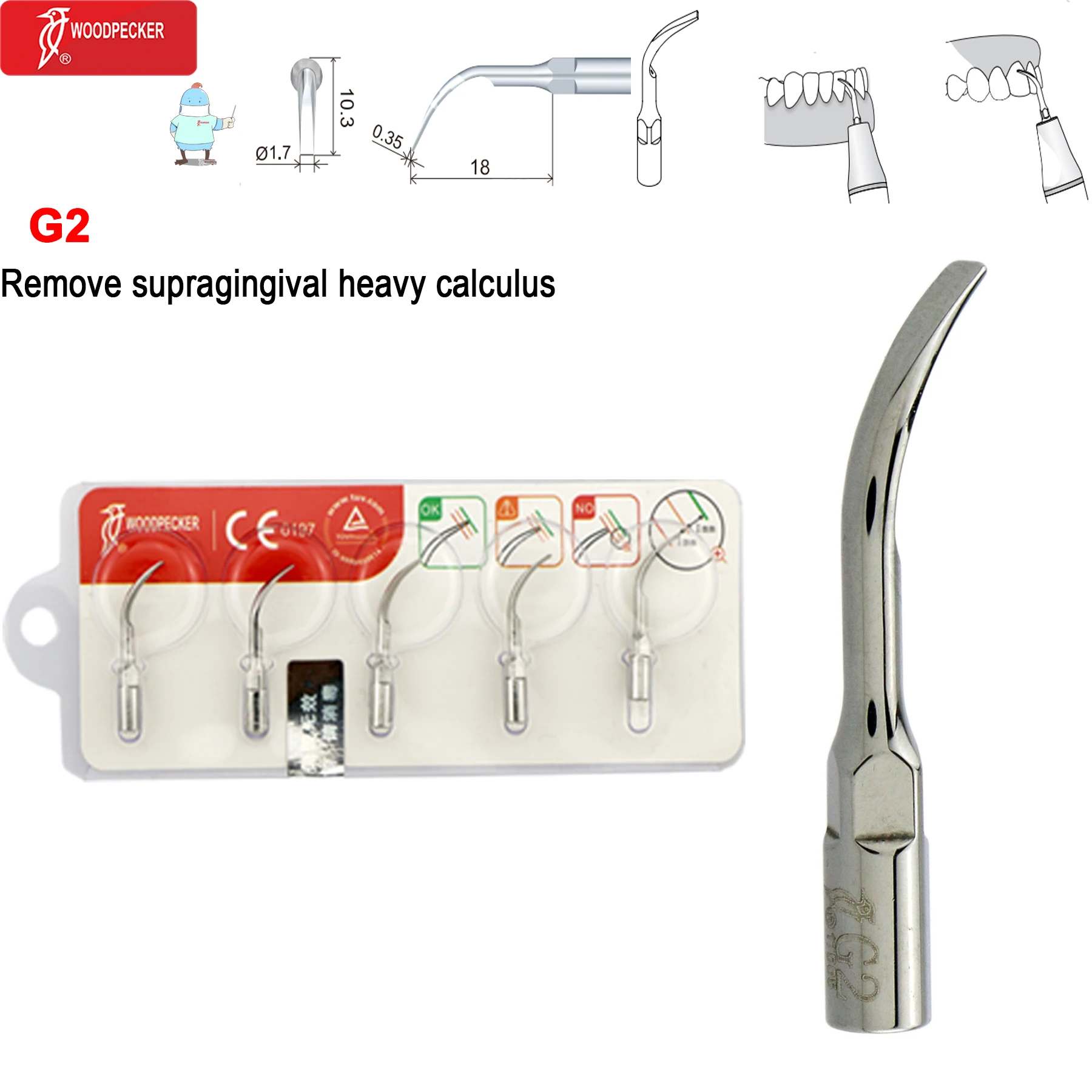 Cavitron Scaler Tips Woodpecker EMS Type Piezo Ultrasonic Scalers