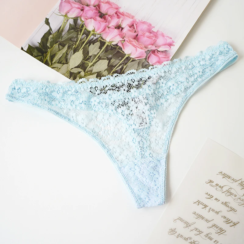 Voflidia 새로운 꽃무늬 부드러운 레이스 G 스트링 T 백 속옷 여성 섹시 팬티 끈 팬티 여성 심리스 레이스 힙 스터 란제리 Pm301여성용 팬티