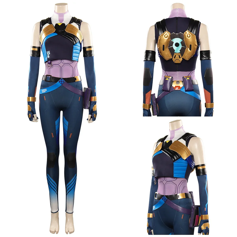 VALORANT-Costume de Cosplay au Néon Trempé, Tenues de Carnaval d'Halloween