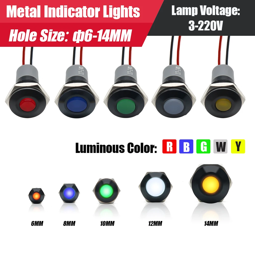 Flat-Head-Black-Body-Waterproof-IP67-Metal-LED-Warning-Indicator-Light ...