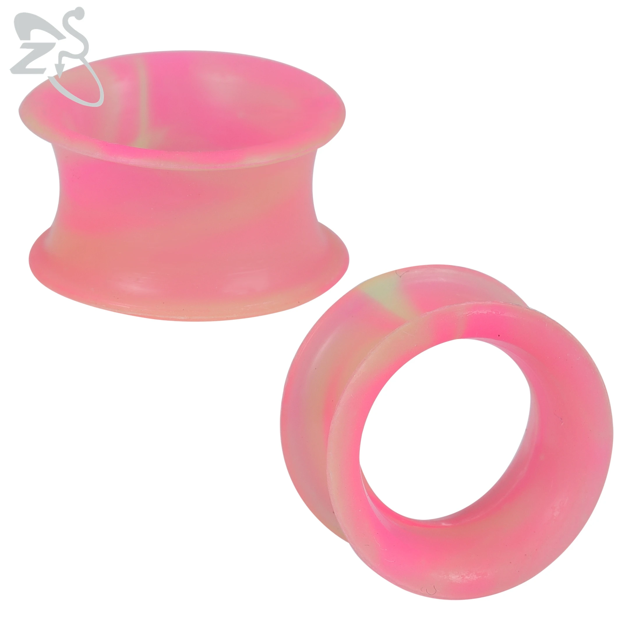 ZS 2 unids/lote 3-25mm tapón de oreja de silicona de colores mezclados ...