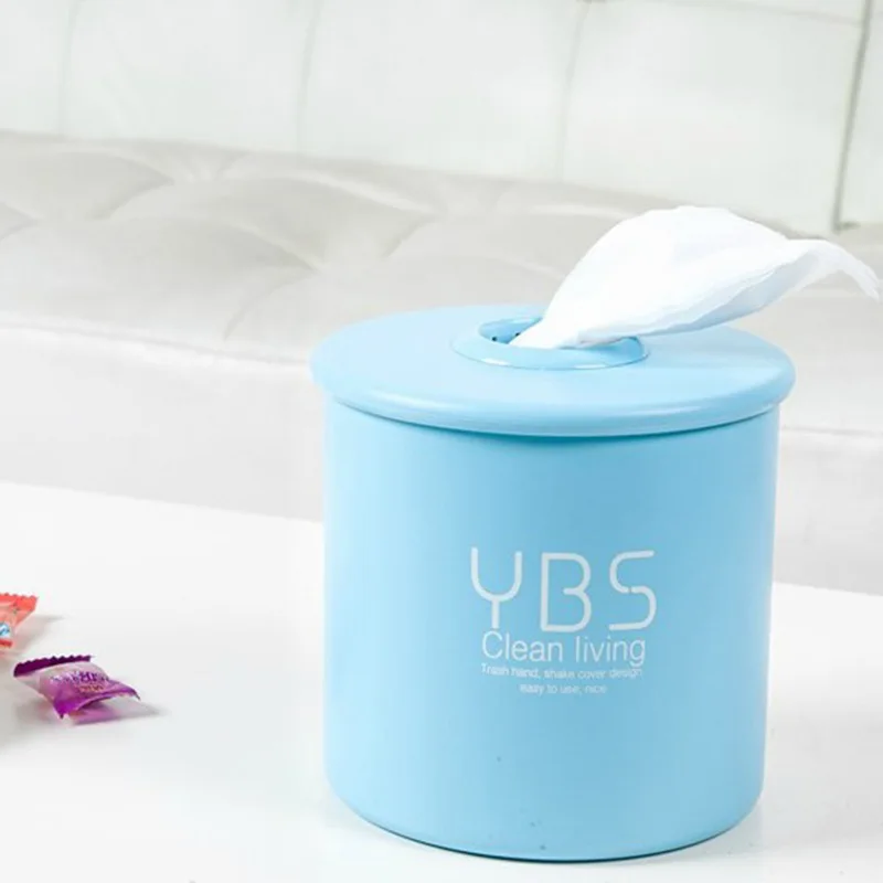 Cylindrical Tissue Storage YBS Thickened Plastic Minimalist Desktop ...