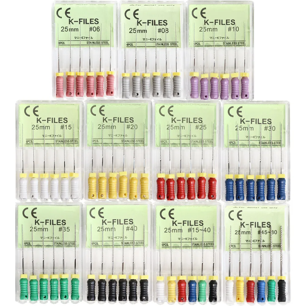 6pcs-Pack-21-25-31mm-Dental-K-FILES-Endodontic-Finger-Spreader-Root ...