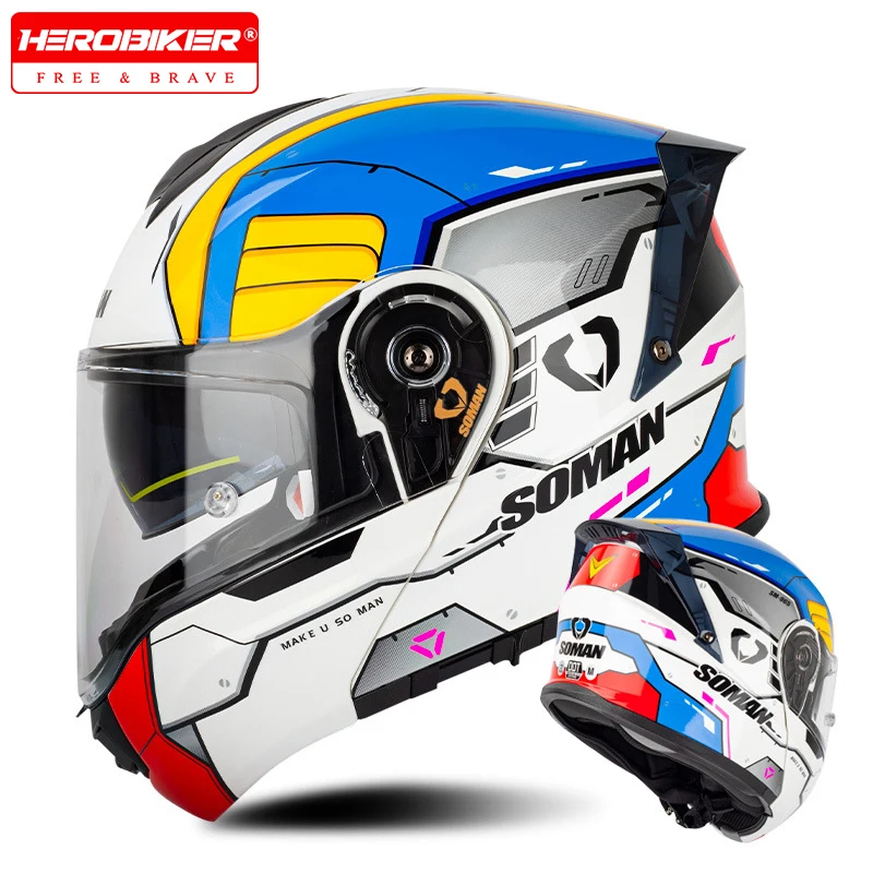 ECE Motorcycle Helmet Motorcycle Helmets Breathable Moto Modular ...