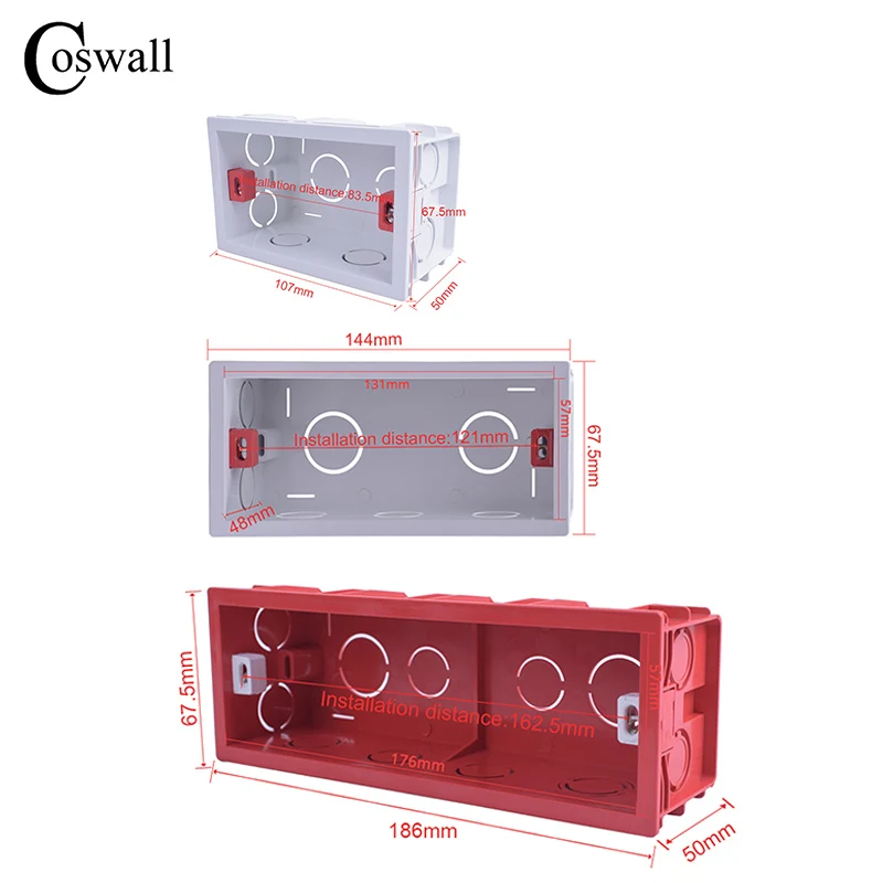 COSWALL Super Quality 107/144/186MM*67.5MM Internal Mounting Box Back ...