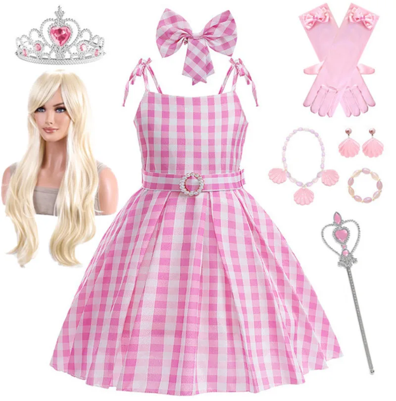 Disfraz-de-Barbies-de-uniforme-de-pel-cula-para-ni-as-vestido-a-cuadros ...