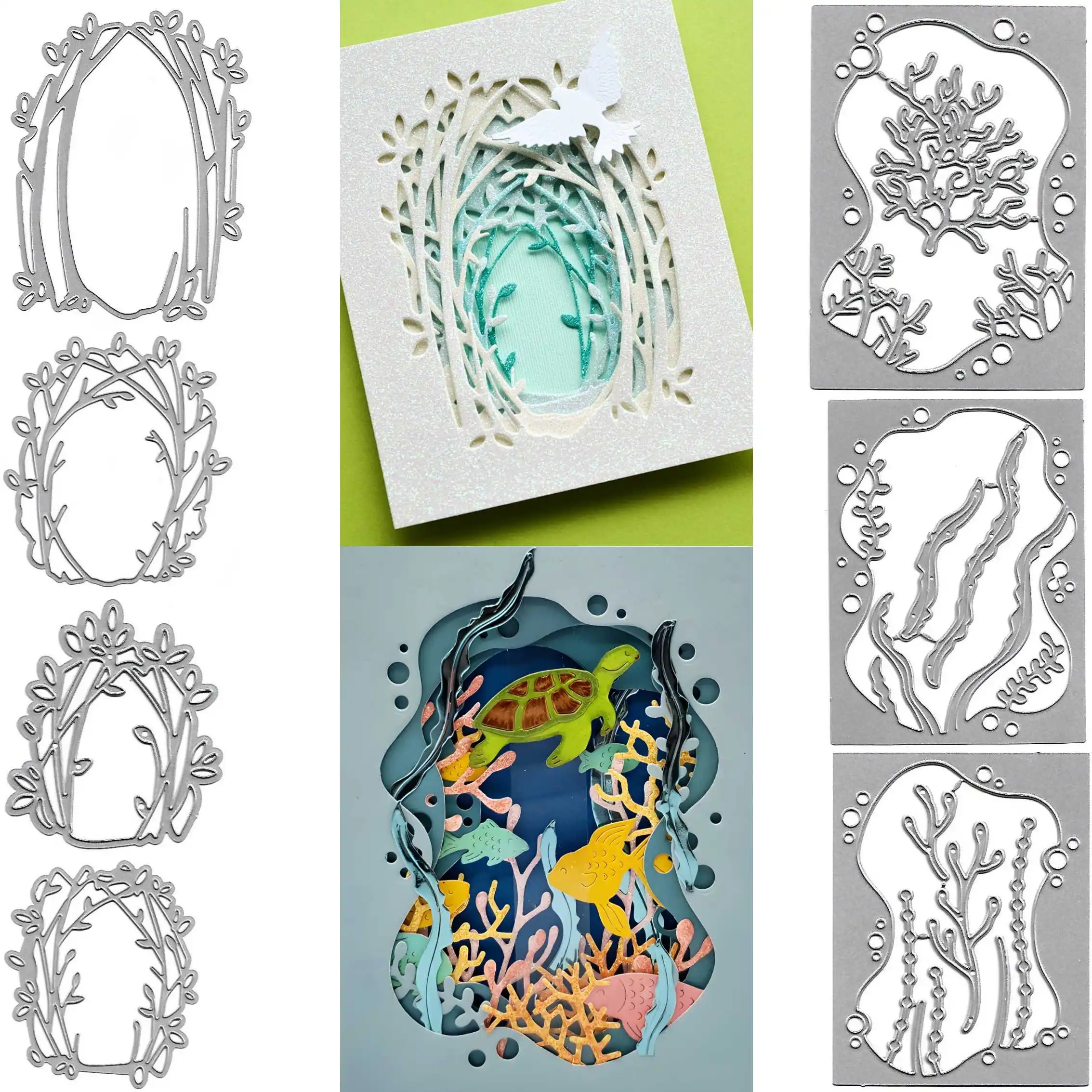 Forrest-Collage-Cutting-Dies-Ocean-Multi-layered-Frame-Metal-Die-cut ...