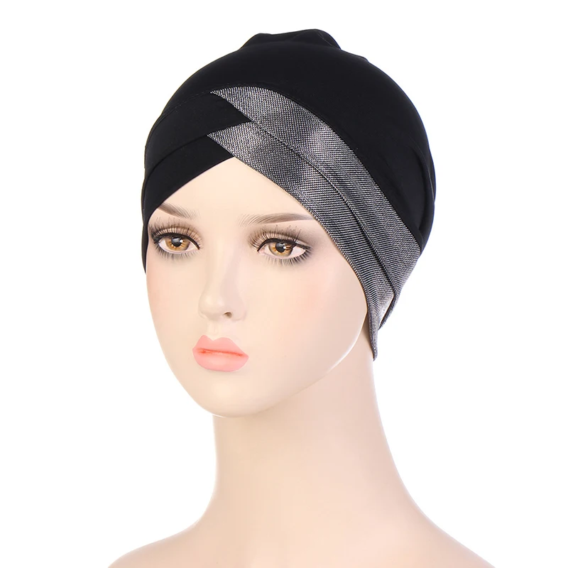 Bright Silk Islamic Caps Forehead Cross Inner Hijab Cap Muslim Women ...