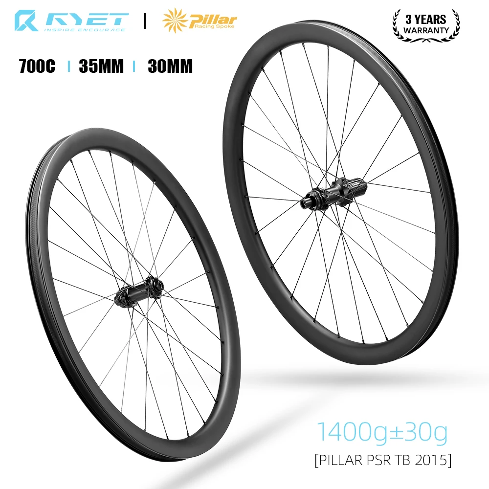 RYET-GRAVEL-Carbon-Wheelset-Disc-Brake-Tubeless-Ready-700C-Bike-Wheels ...