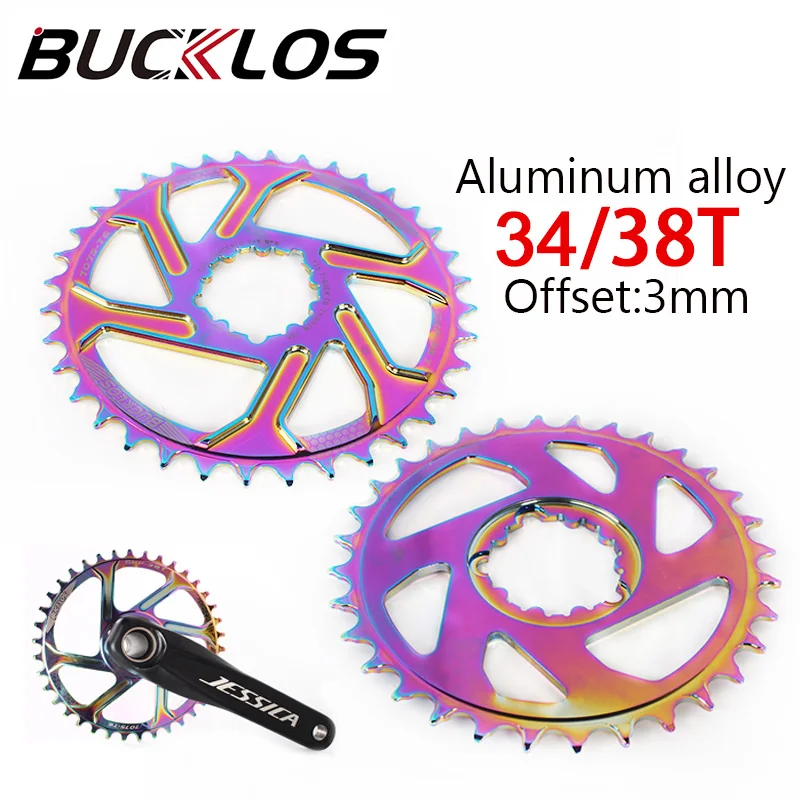 BUCKLOS Bicycle Chainring 34T 38T Aluminum Alloy Narrow Wide Mountain ...