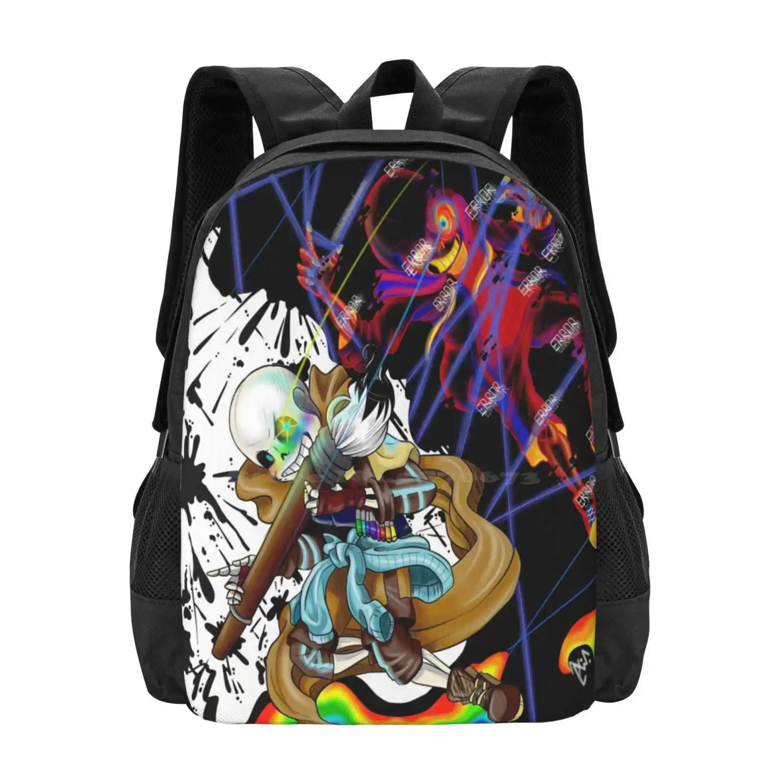 Ink-Vs-Error-3d-Print-Design-Backpack-Student-Bag-Undertale-Ink-Sans ...
