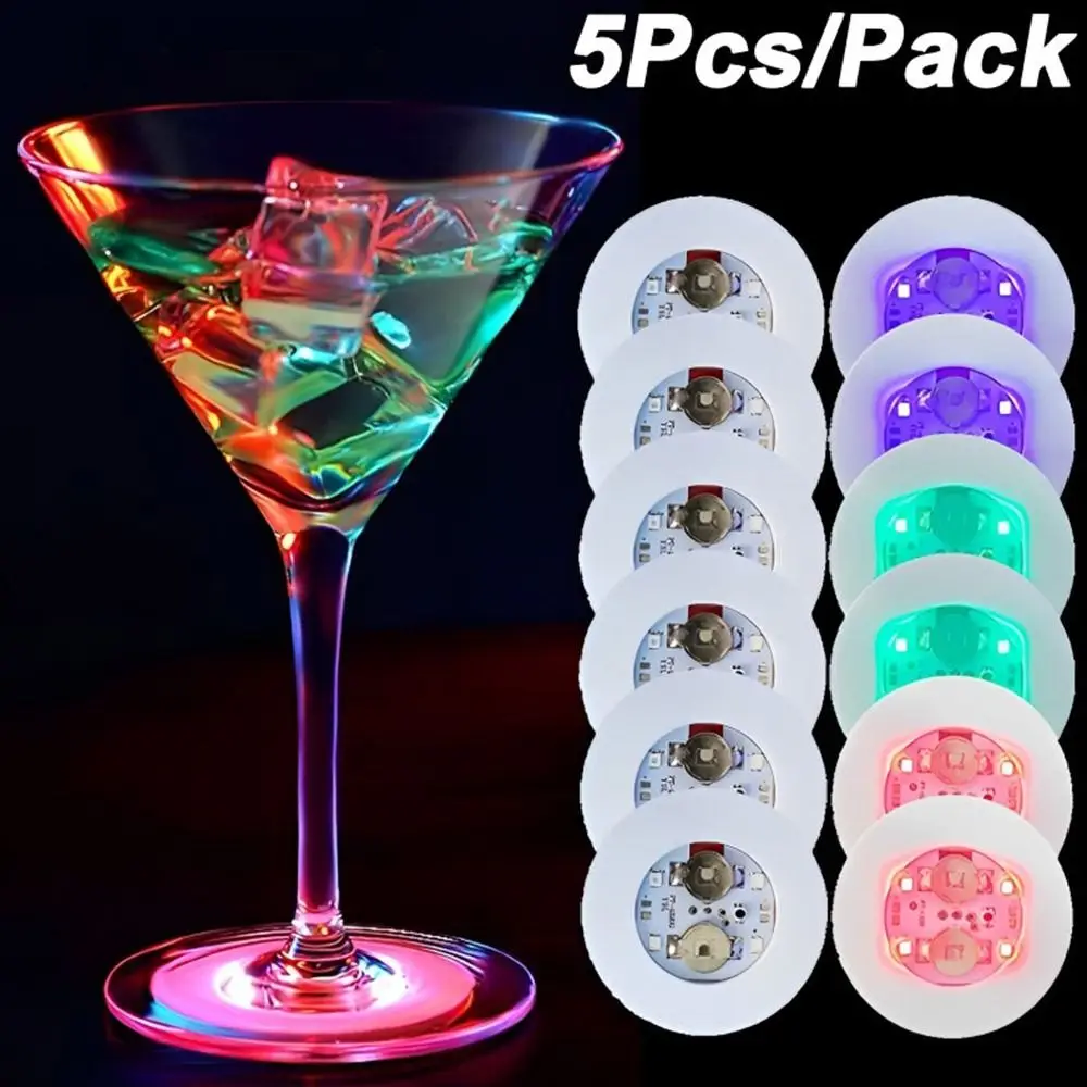 5PCS-Bottle-Stickers-Lights-4Leds-Battery-Powered-Glow-LED-Glass ...