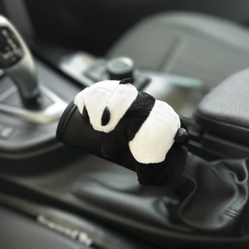 Car-Shift-Knob-Cover-Decoration-Cartoon-Panda-Handbrake-Cover-Roof ...