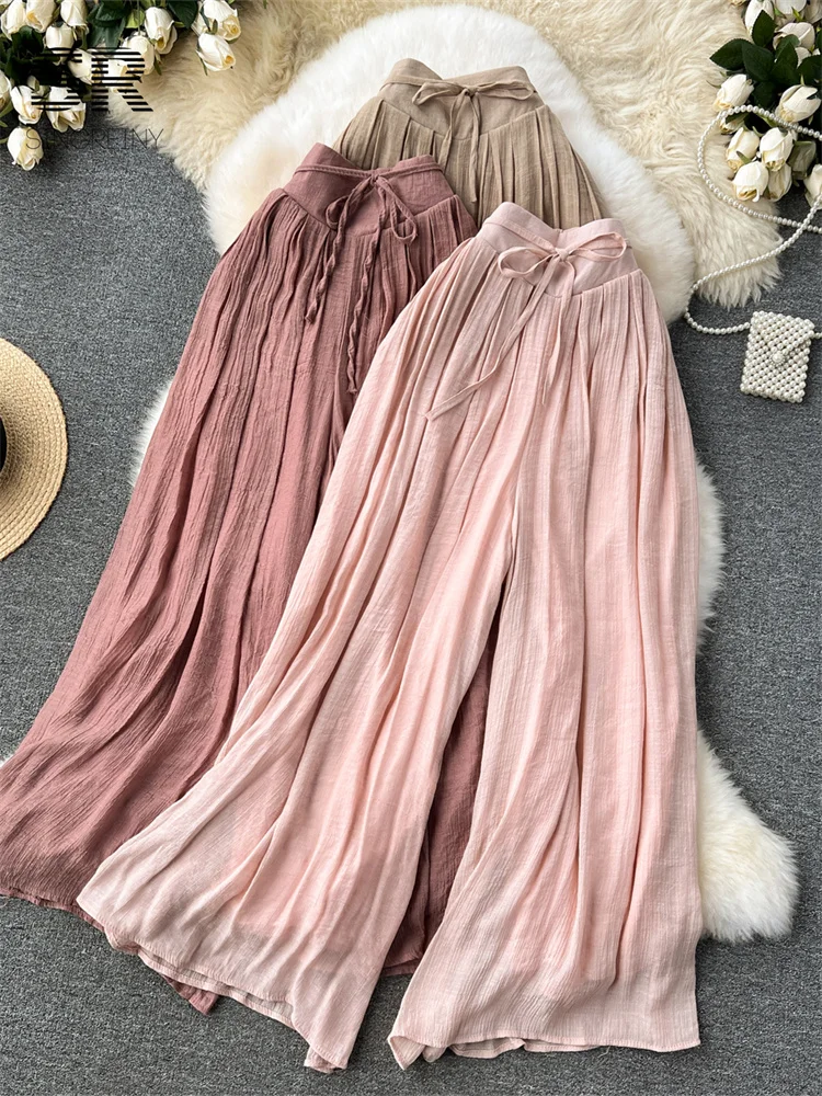 Sing-reiny-Mesh-lose-lange-Hosen-Frauen-Mesh-elastische-Taille-Mode ...