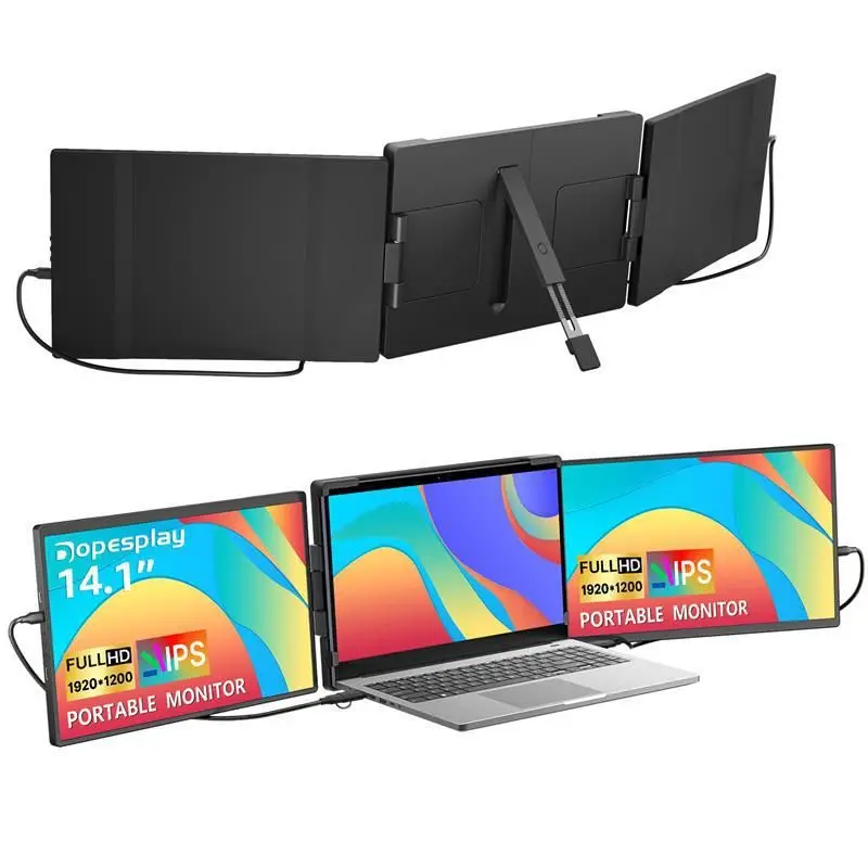 Portable Laptop Screen Expansion Monitor 1200P USB-A/Type-C Triple ...