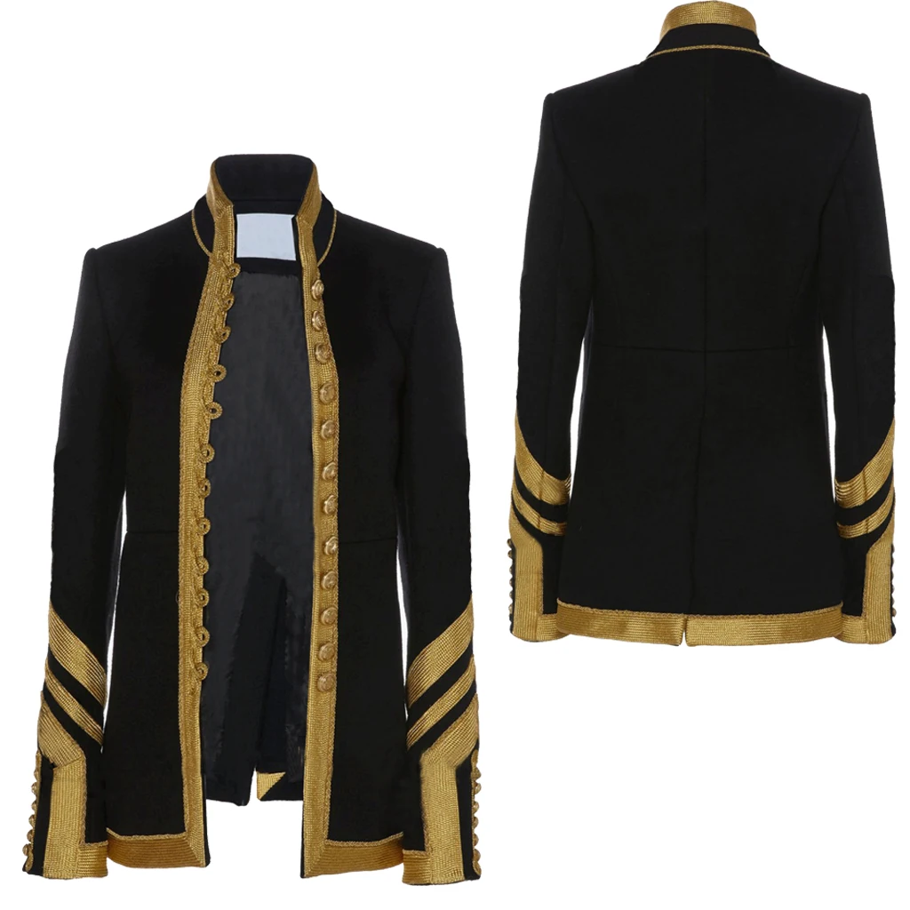 Adult-Women-Black-Army-Hussars-Cosplay-Jacket-Regimental-Long-Military ...