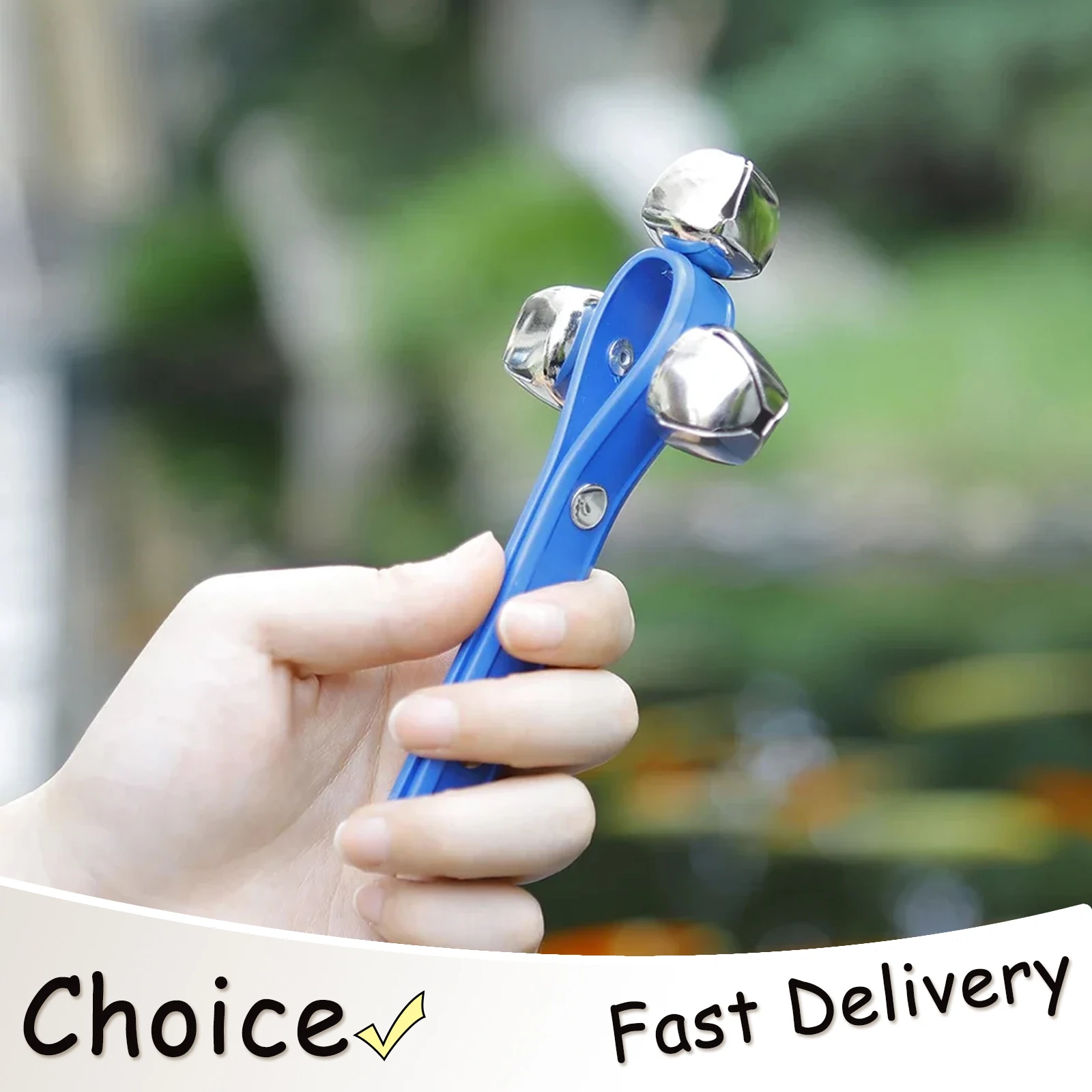 Orff Hand Held Rattle Bell Tambourine ABS Plastic Handbell Percussion ...