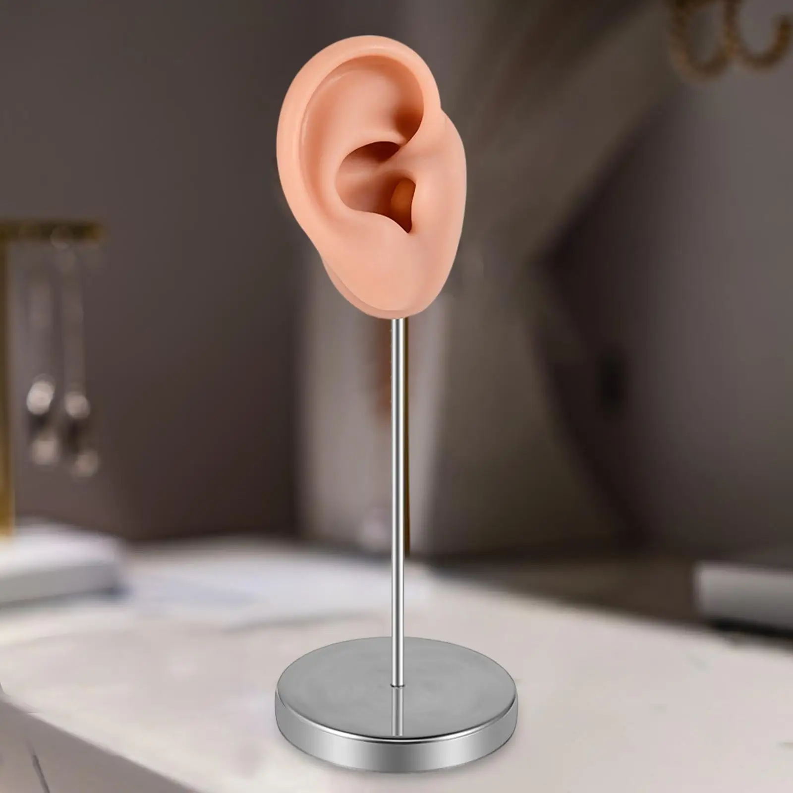 Silicone Ear Model Earring Display Stand Dresser Home Fake Ear Reusable ...