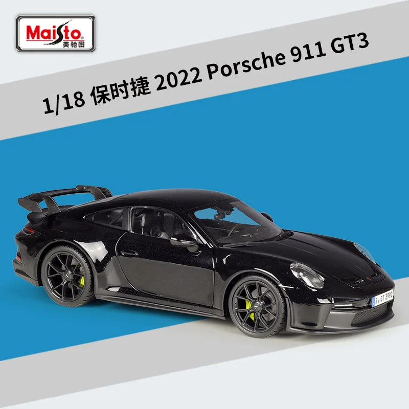 Maisto 1:18 Scale Porsche 2022 911GT3 Sports Car Black Simulation Car ...