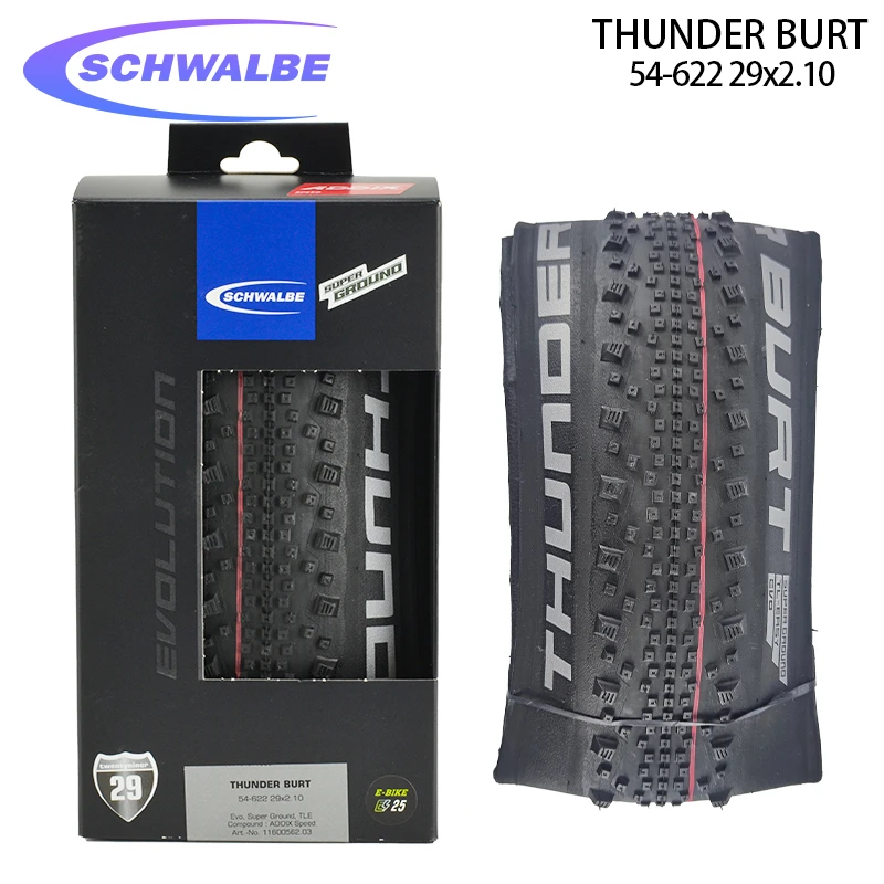 SCHWALBE 29" Inch THUNDER BURT 54 622 29x2.10 Folding Tire Black ...