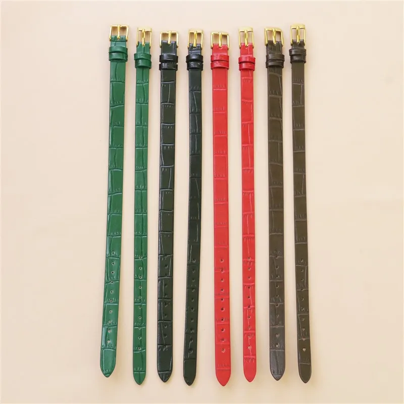 Simple Bamboo grain Leather Bracelet with Light Gold Buckle Jewelry ...