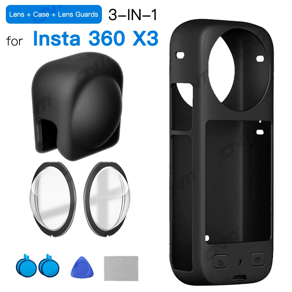 3-in-1-Lens-Cap-Silicone-Case-Lens-Guards-for-Insta360-X3-Camera-Anti ...