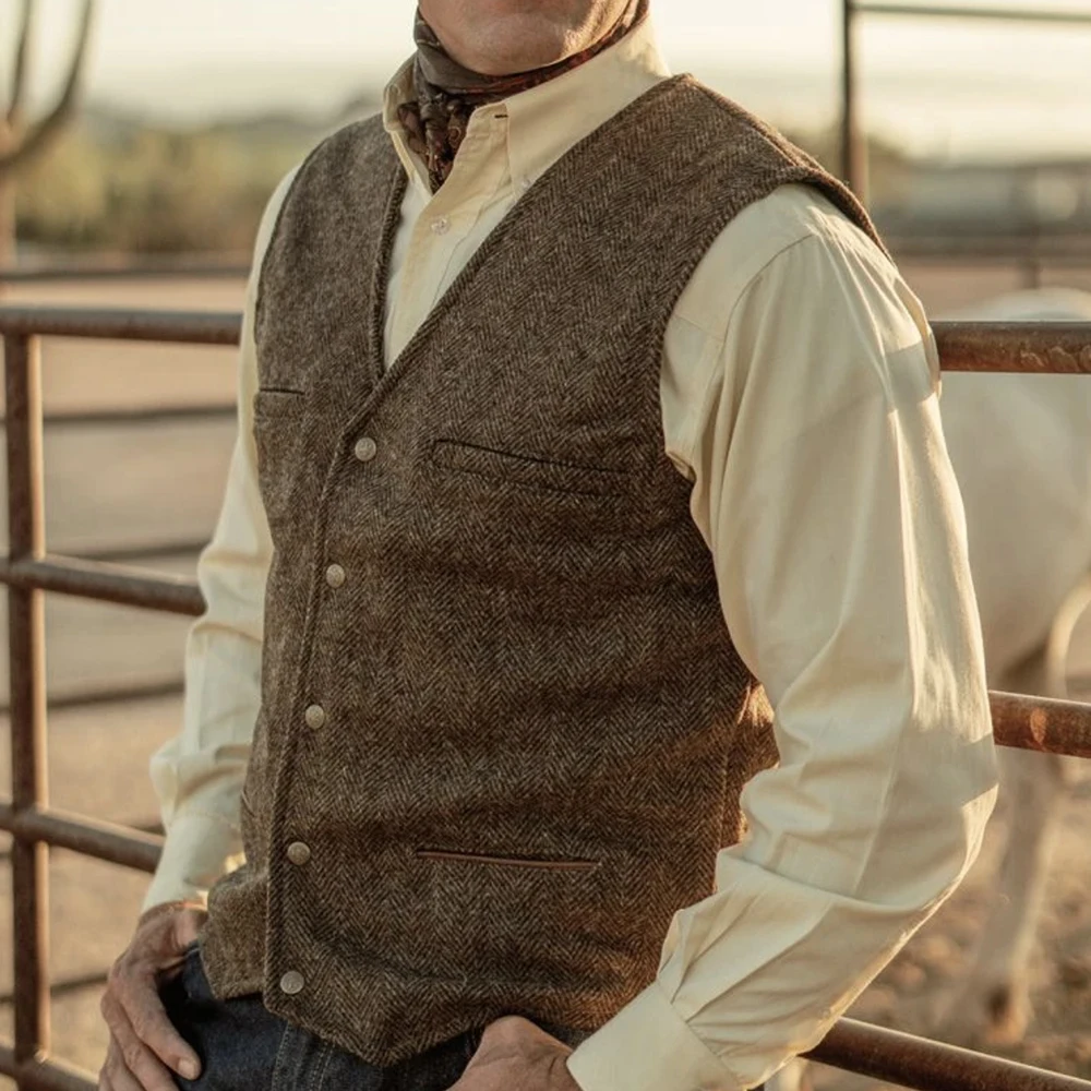 Herringbone-Men-s-Formal-Vest-Slim-Vests-for-Men-Male-Waistcoat-V-Neck ...