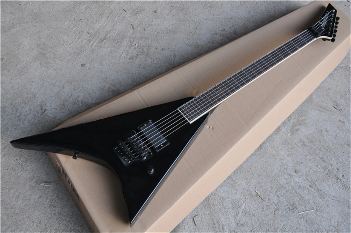 Our-factory-sells-Jackson-guitars-flying-V-black-maple-neck-black ...