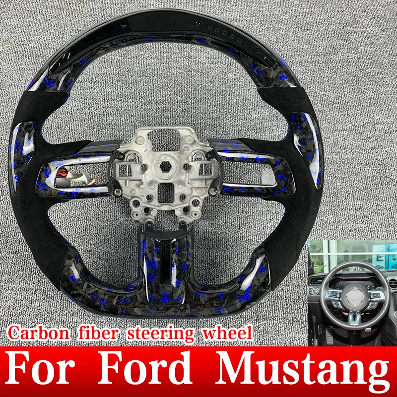 LED-display-Customization-Blue-Forged-Carbon-Fiber-Steering-Wheel-For ...