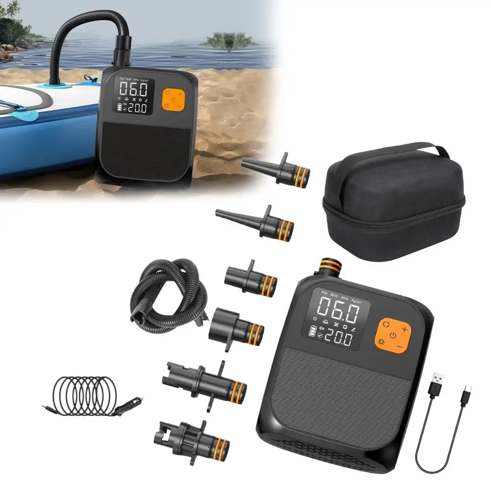 25PSI Electric Paddle Board Pump Portable Sup Pump 2000mAh Rechargeable ...