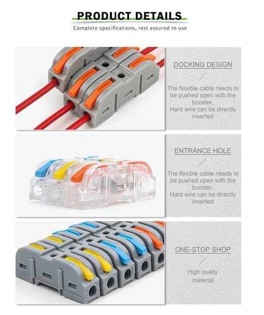 Empalmes Cables Electricos Juego De Conectores De Cables Compactos Para ...