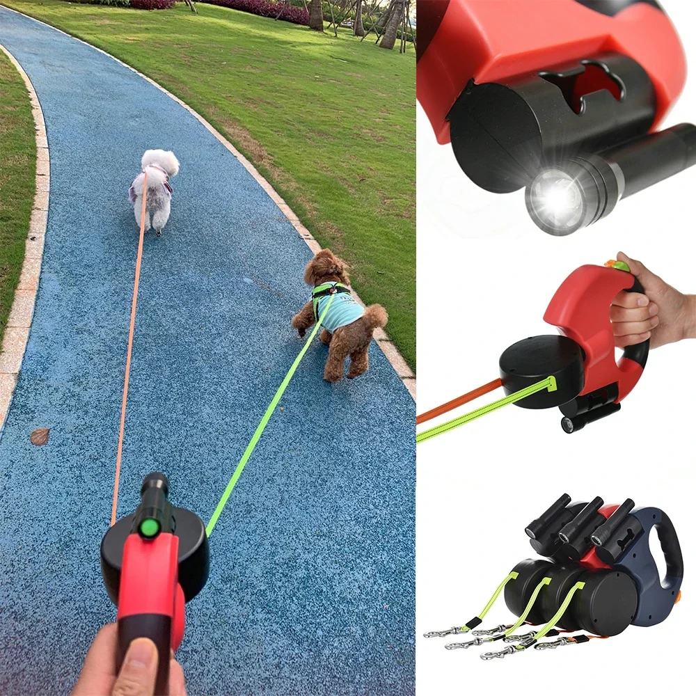 Retractable-Dual-Pet-Leash-For-2-Small-Dogs-Cats-Zero-Tangle-Puppy ...
