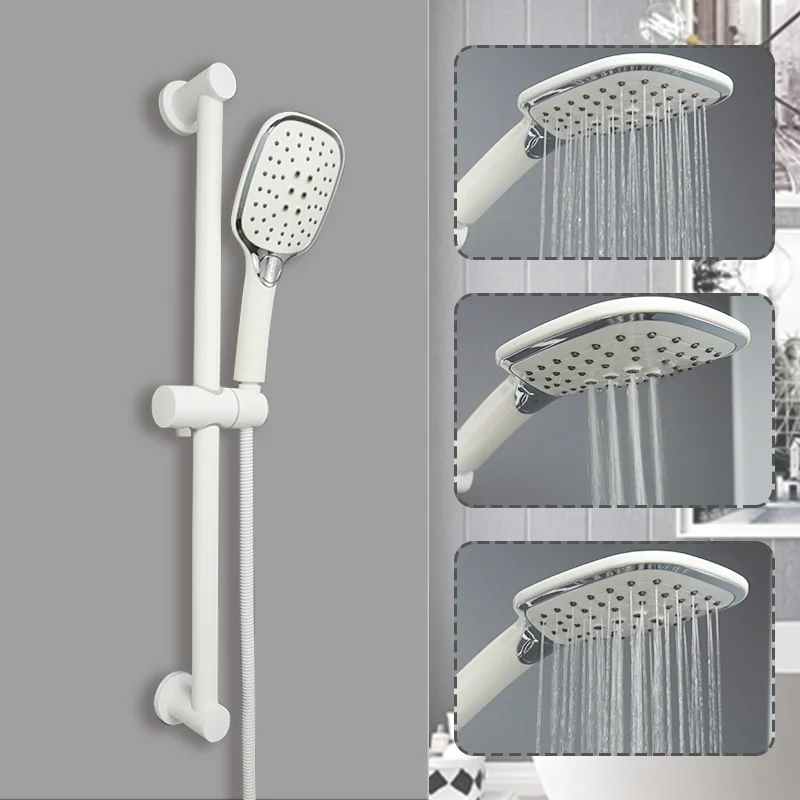 Shower-Bar-Angle-Height-Adjustable-Sliding-Hand-Shower-Bar-White ...