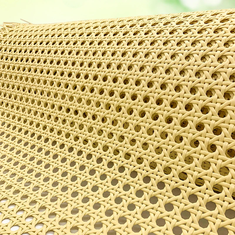 Light Yellow Cyan Plastic Cane Webbing Wicker Grid Plastic Rattan Roll ...