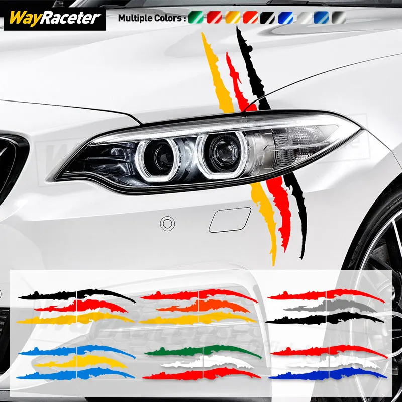 Car-Headlight-Eyebrow-Sticker-M-Performance-Ghost-Claw-Stripes-Decal ...
