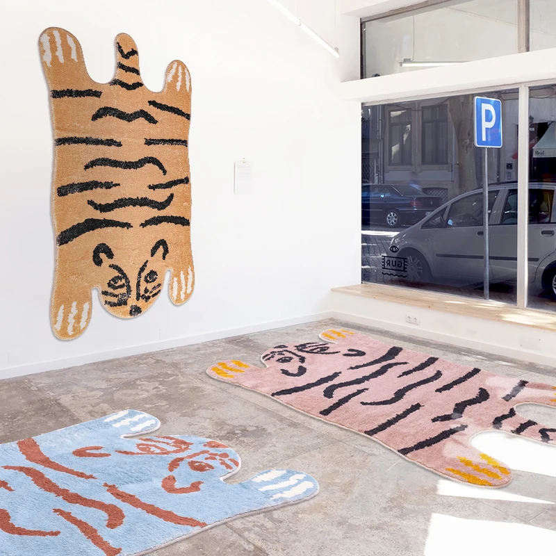 Cartoon Tiger Carpets for Living Room Creative Bedroom Decor Bedside ...