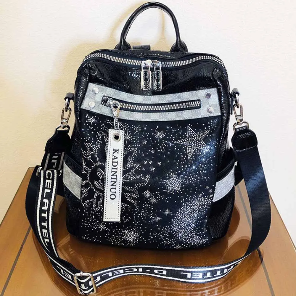 Women-Backpack-Fashion-Shiny-Rhinestone-Leather-Multifunctional ...