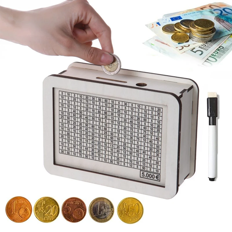 Money-Box-Piggy-Bank-Wood-Money-Bank-Reusable-Money-Box-with-Saving ...