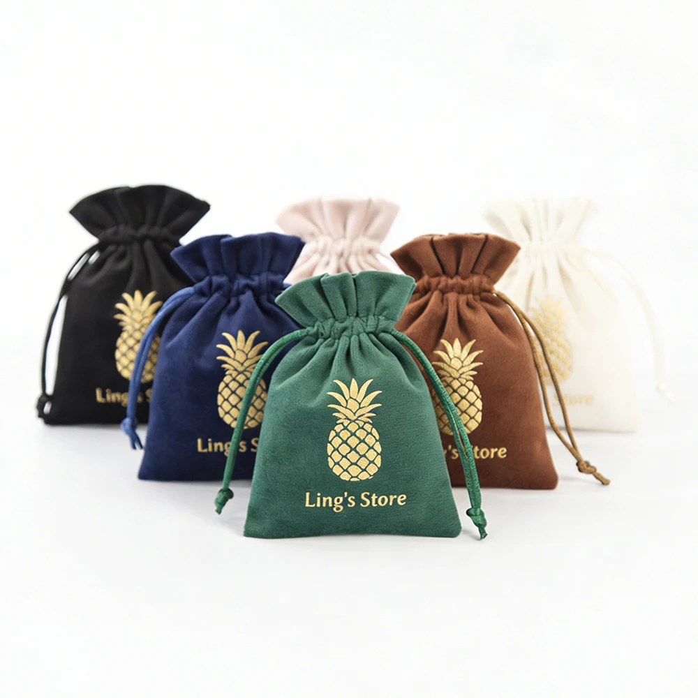 100Pcs Soft Jewelry Drawstring Velvet Bag Rings Earrings Necklace ...