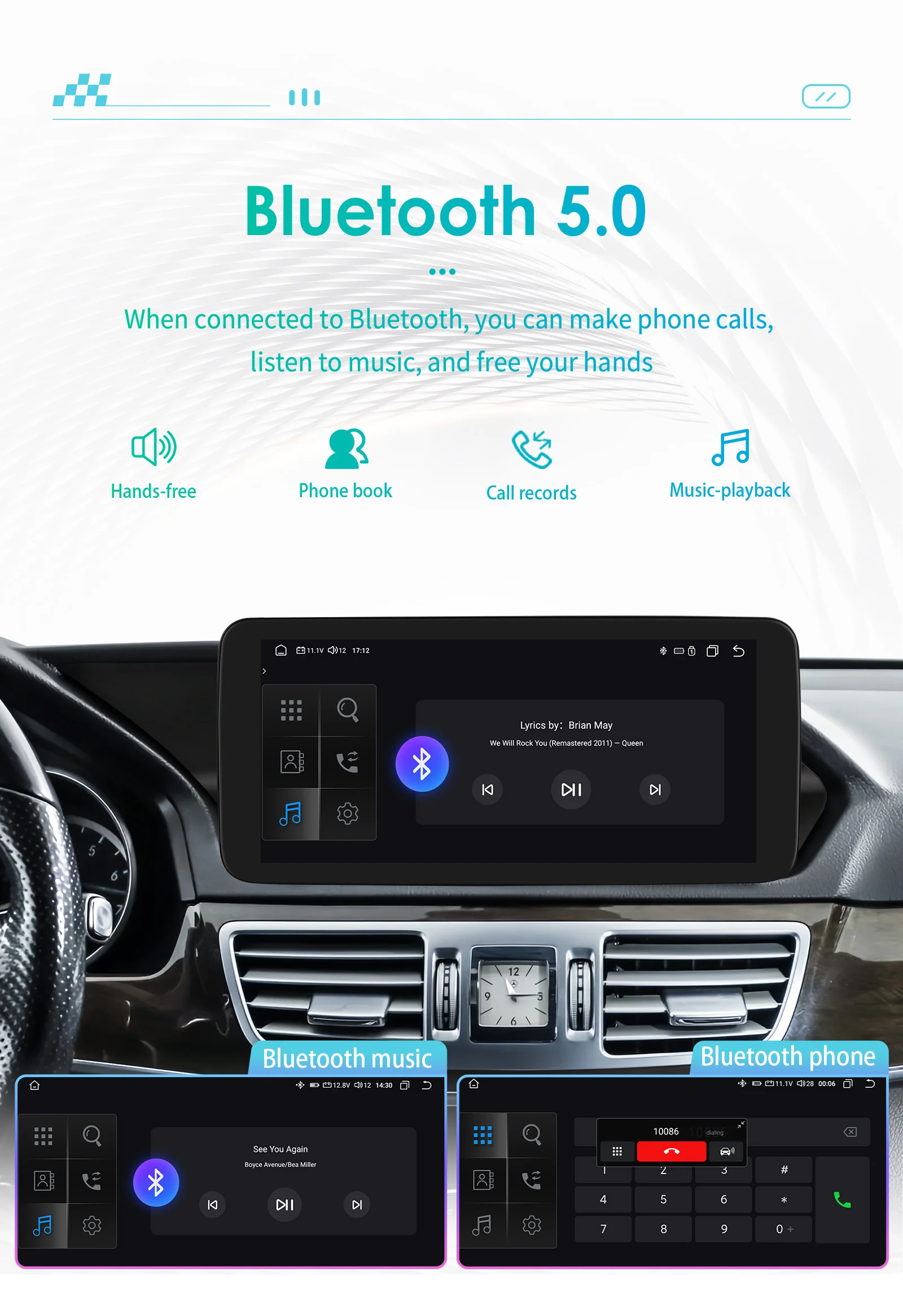 10,25 "Android 13 авторадио 2din Carplay для Mercedes Benz W212 E-Class E200 E230 E260 E300 S212 ...