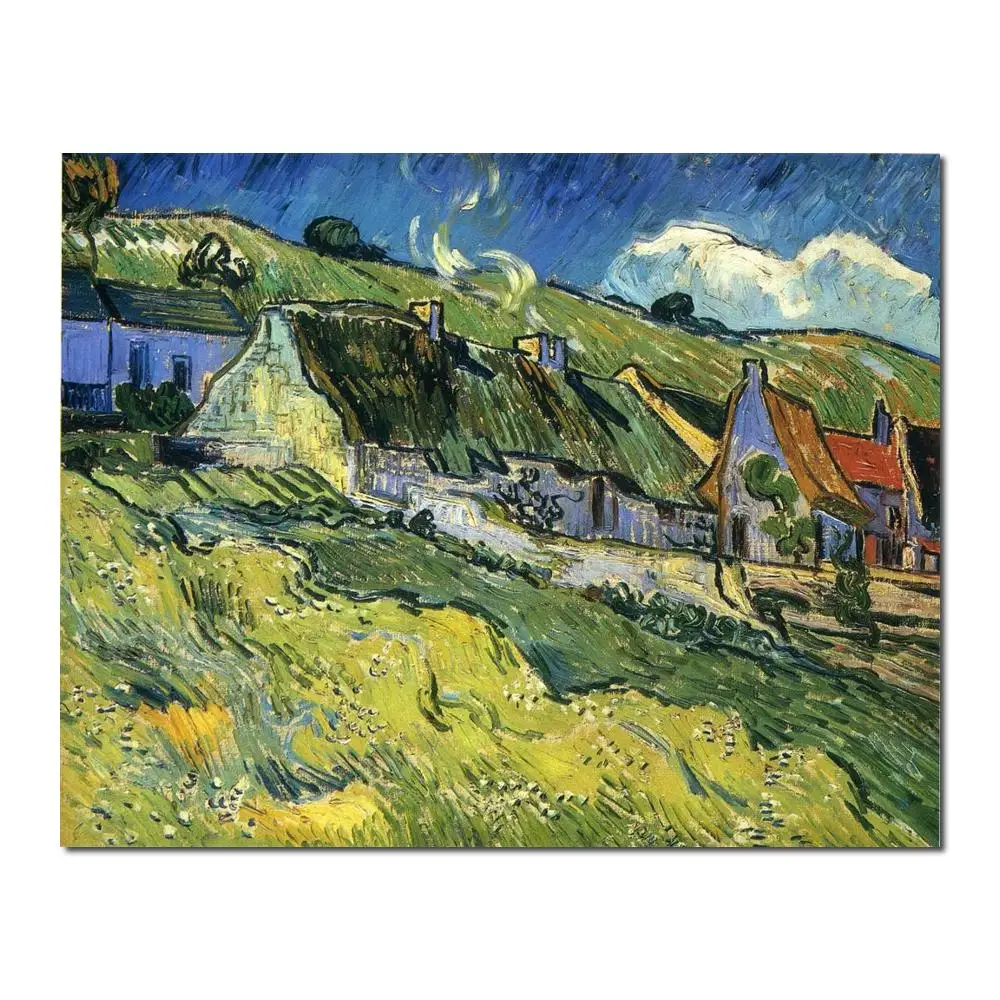 Canvas-Art-a-Group-of-Cottages-Hand-Painted-Oil-Paintings-Vincent-Van ...