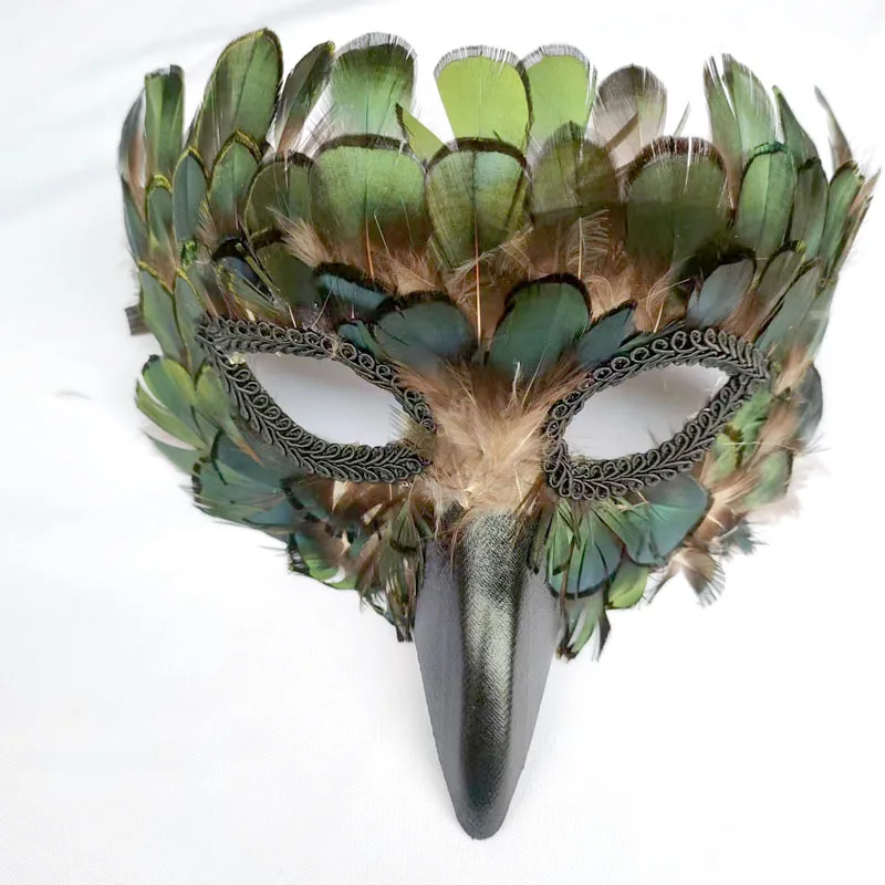 OTS044-Masquerade-Party-Feathers-Cosplay-Costume-Half-Face-Hawk-Mask ...