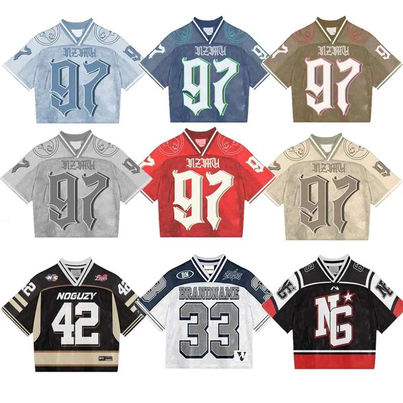 Y2K-T-Shirt-American-Fashionable-breathable-splicing-loose-football ...