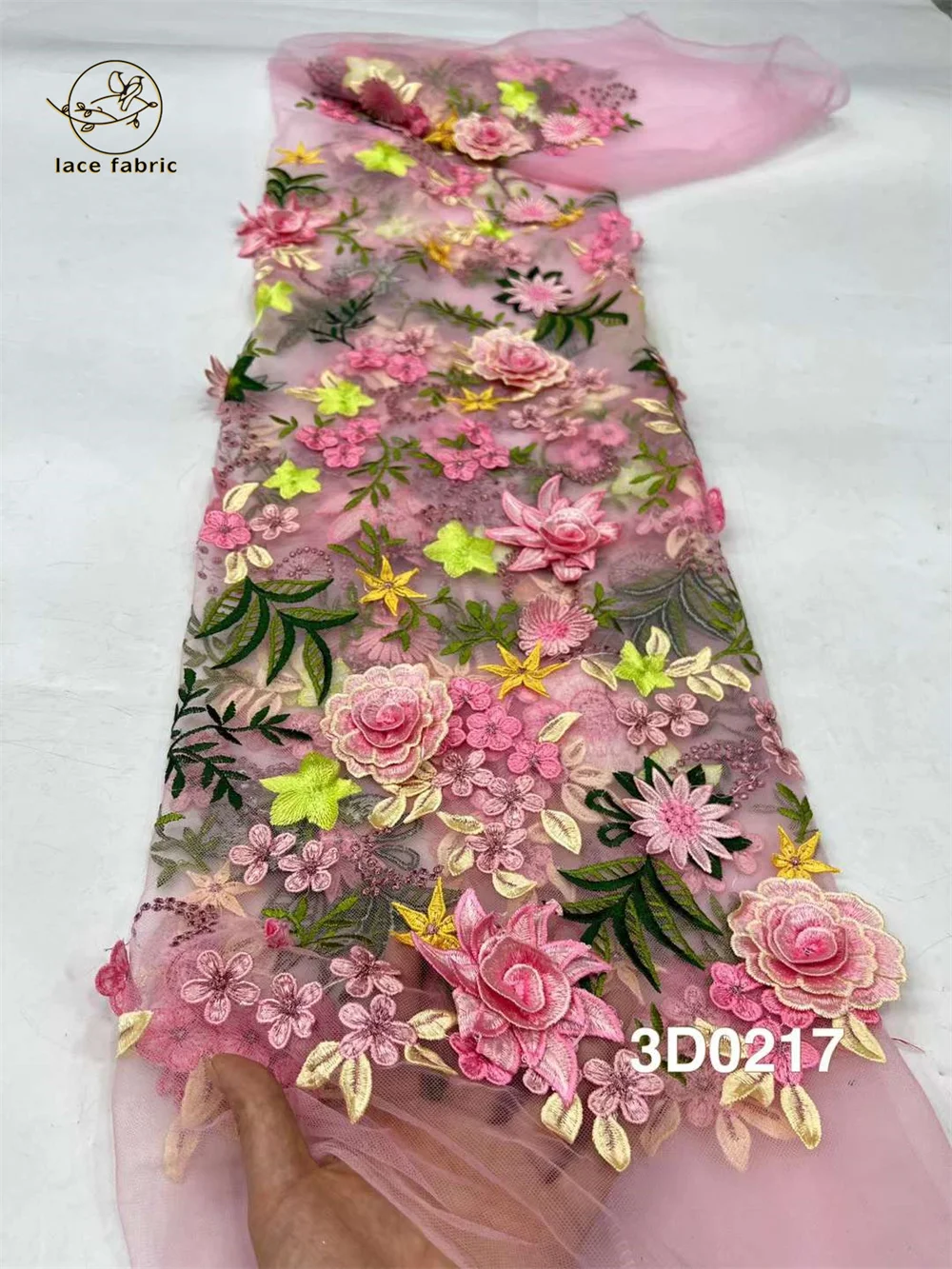 Pink African Lace Fabric 2024 High Quality Nigeria Lace French Mesh ...