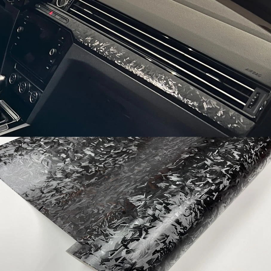 50cm*200/300/500cm Matt black satin Forged Carbon Sticker Vinyl Wrap ...