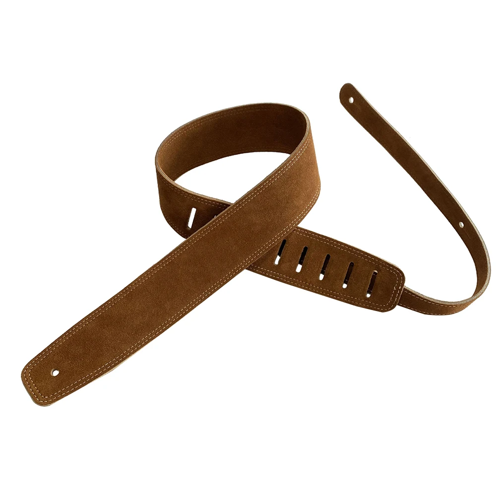 Double-Flip-Fur-Guitar-Strap-Dark-Brown-Black-Adjustable-Acoustic ...